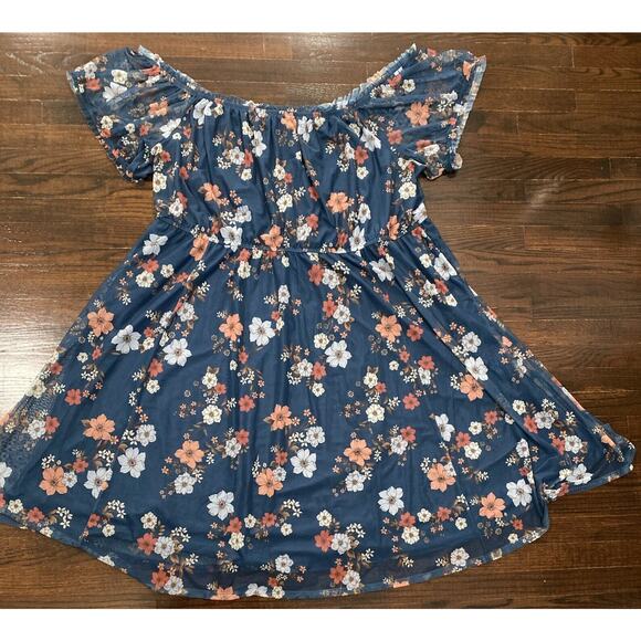 torrid | Dresses | Torrid Off Shoulder Floral Mesh Midi Dress Plus Size ...